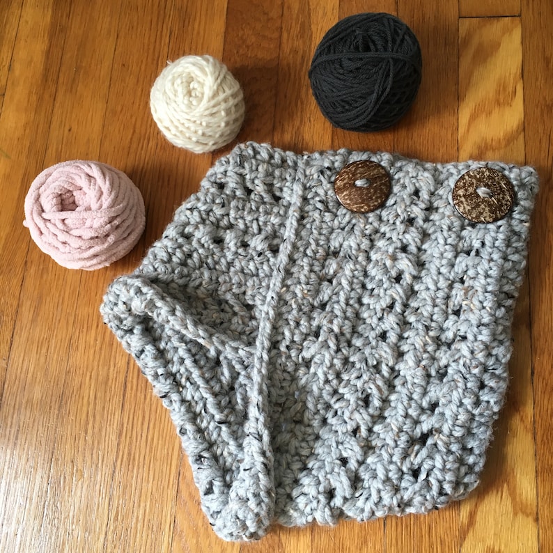 Crochet Hannah*utz Cowl Pattern, Coconut Button Neck Warmer (digital ...