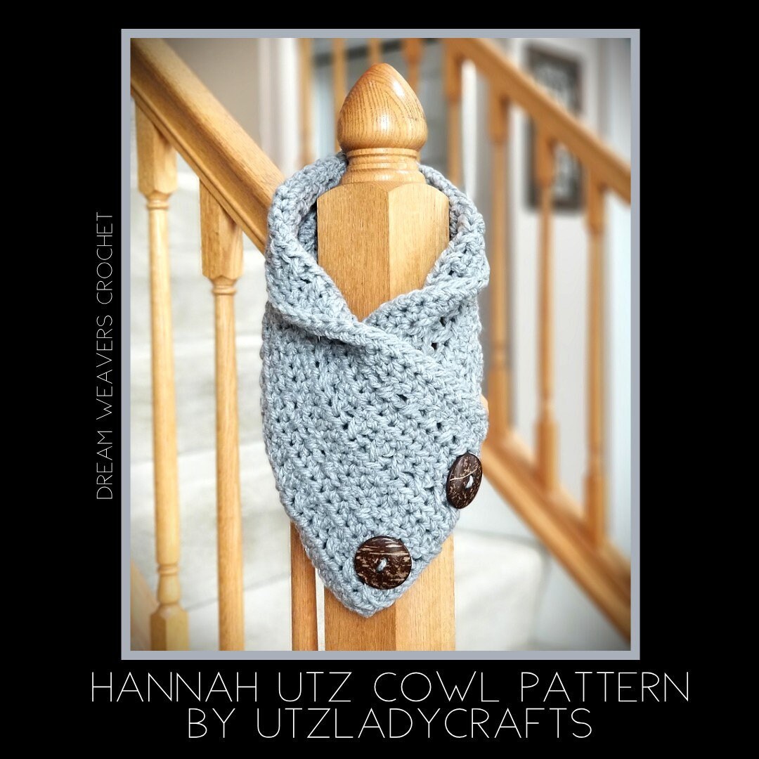 Crochet Hannah*utz Cowl Pattern, Coconut Button Neck Warmer (digital ...