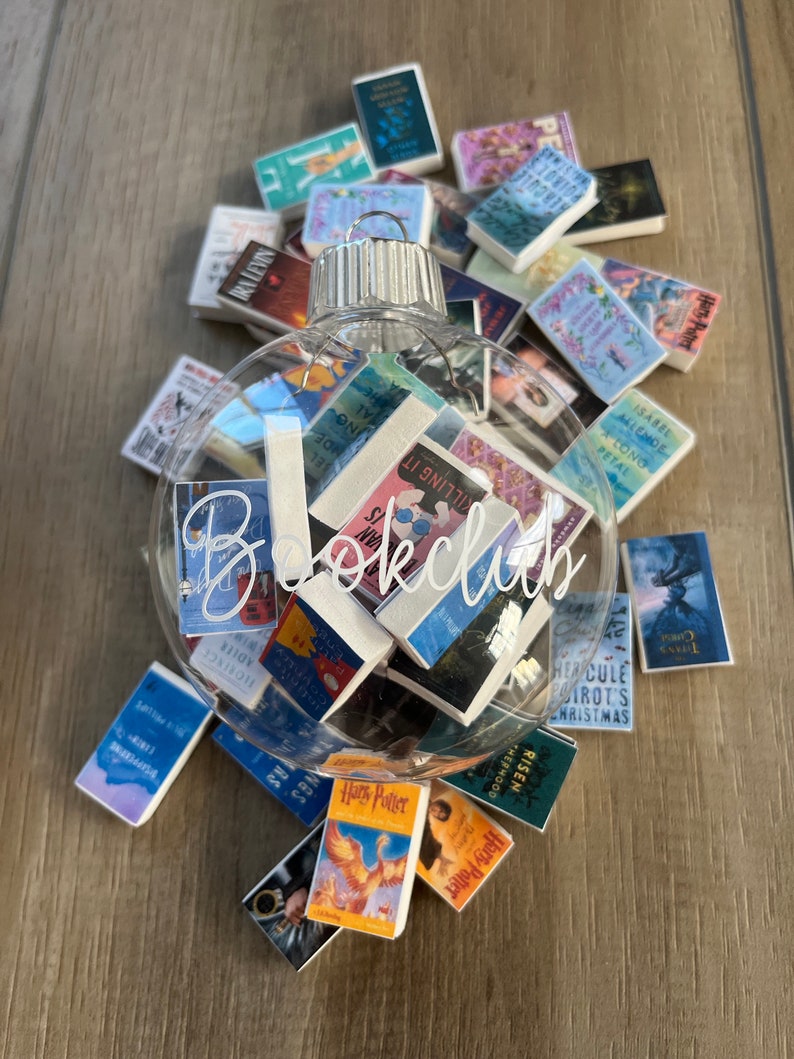 Custom Mini Book Ornament, Book Club Ornament, Year of Books - Etsy