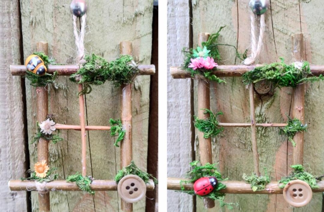 Set of 2 Fairy Windows Made From Willow. Approximately 9x9 Cm & 9x7.5 ...