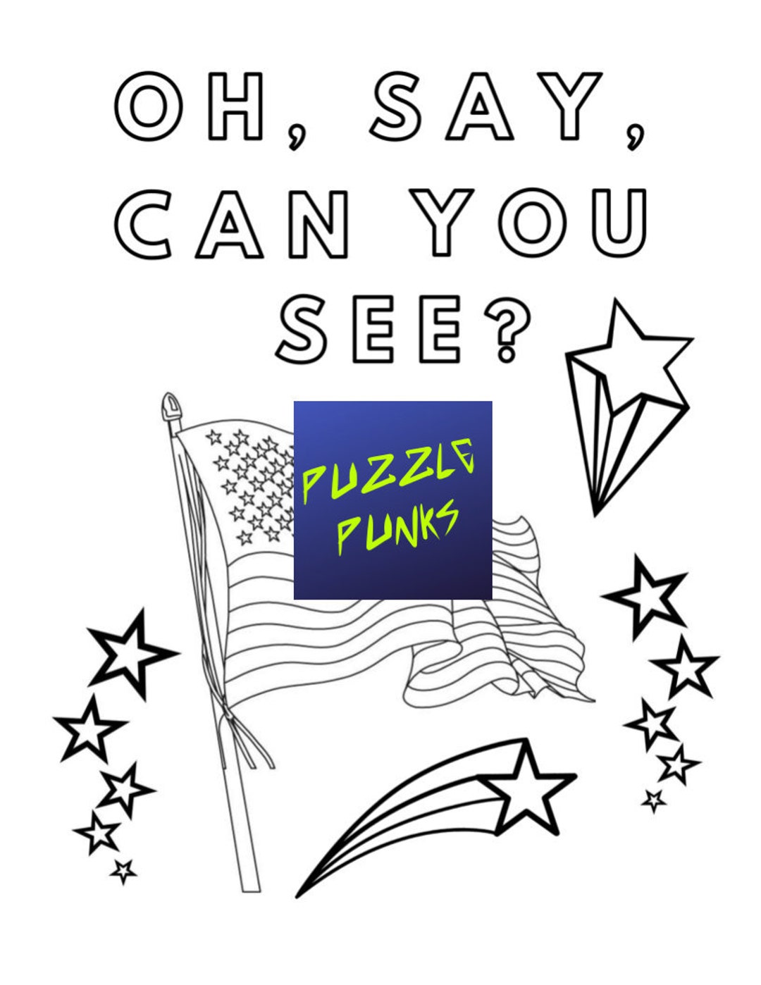 Patriotic Printable Coloring Page With the First Line of the Star ...