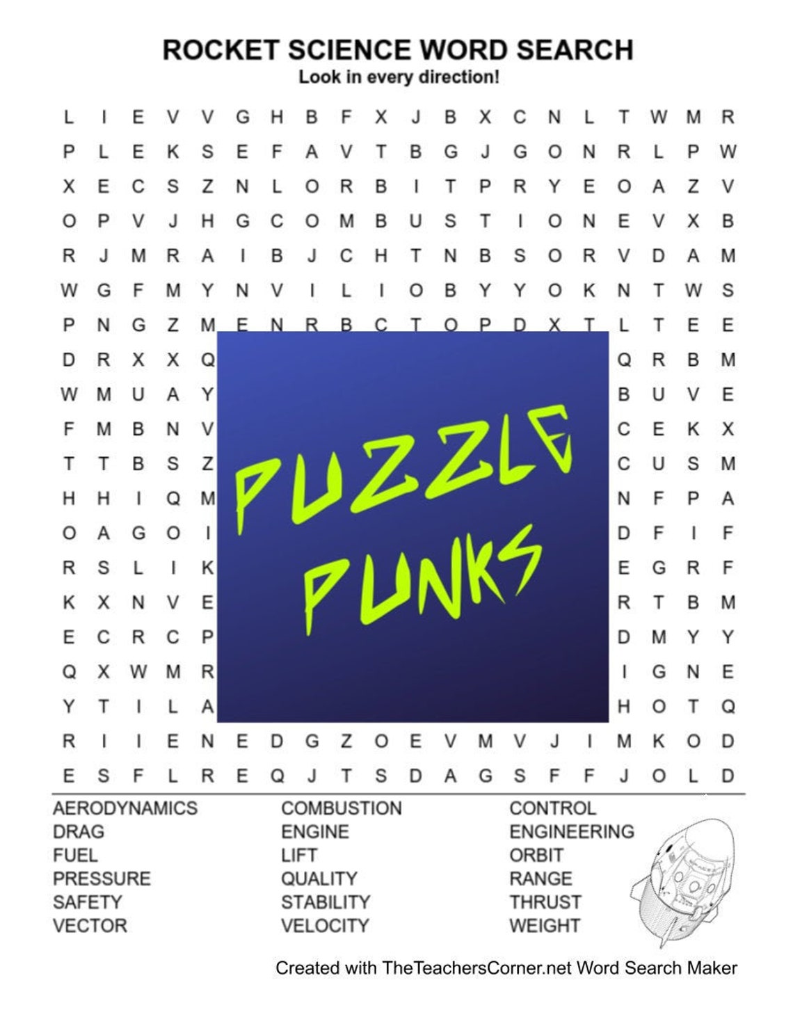 Rocket Science Printable Word Search Puzzle in Honor of the NASA Spacex ...