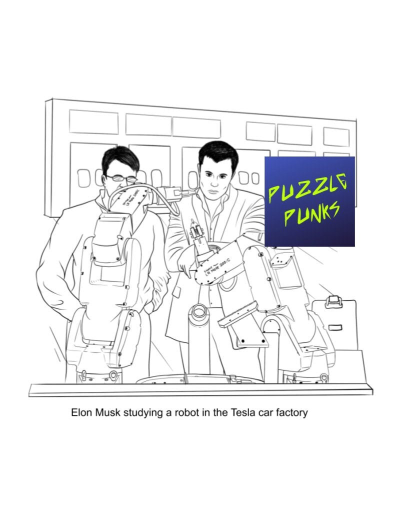 Printable Coloring Page of Elon Musk Inspecting a - Etsy
