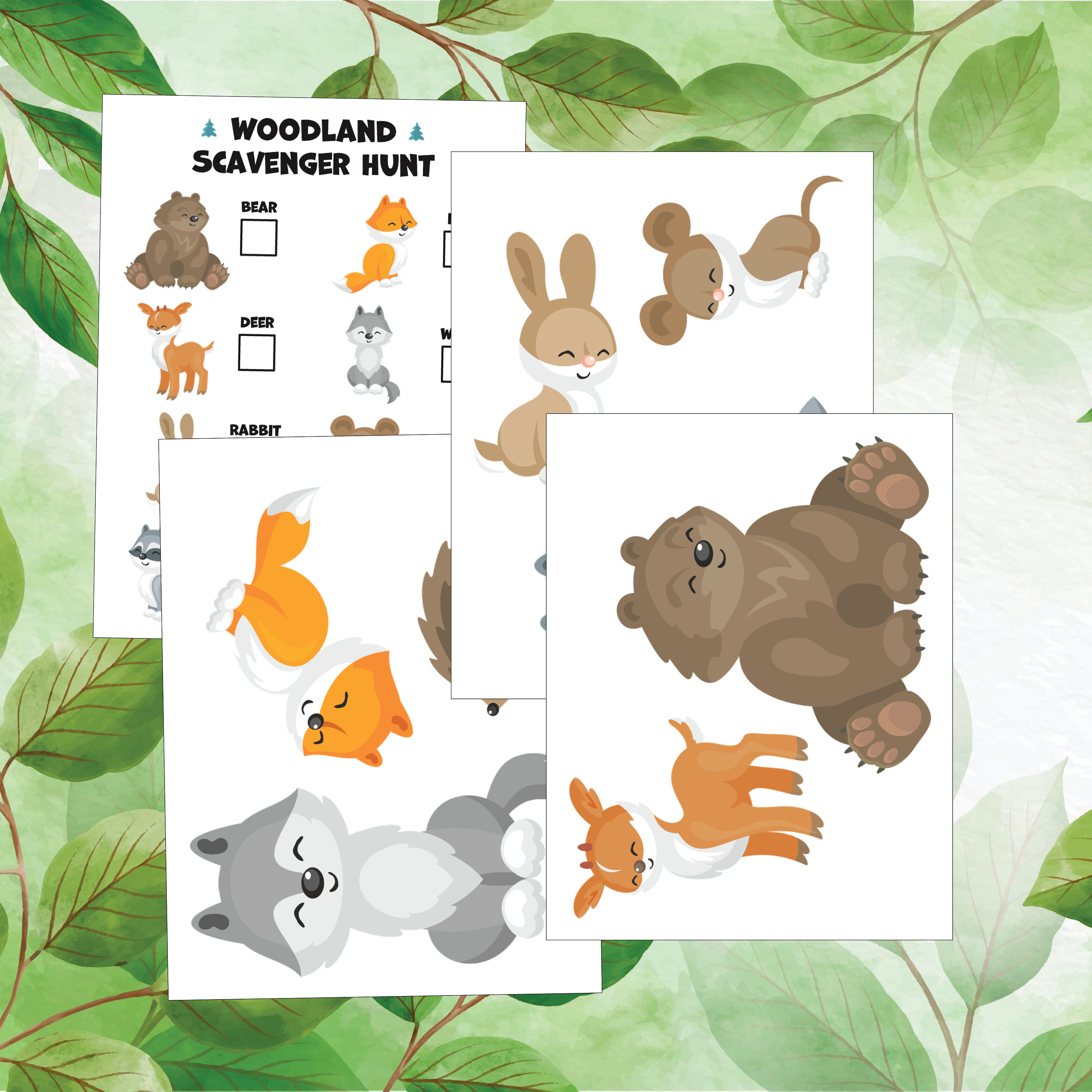 Woodland Creatures Scavenger Hunt | Birthday Party Game | Camping ...