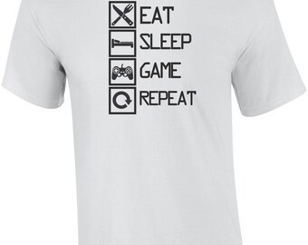 Eat Sleep Game Repeat Shirt. Game Shirt. Gaming Shirt. Gamer - Etsy