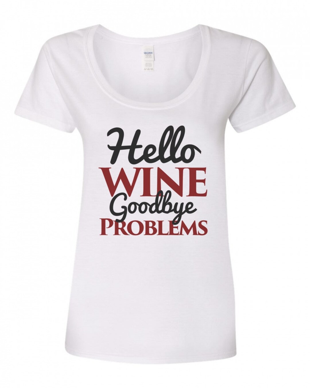 Hello Wine Goodbye Problems Funny Wine T-shirt - Etsy