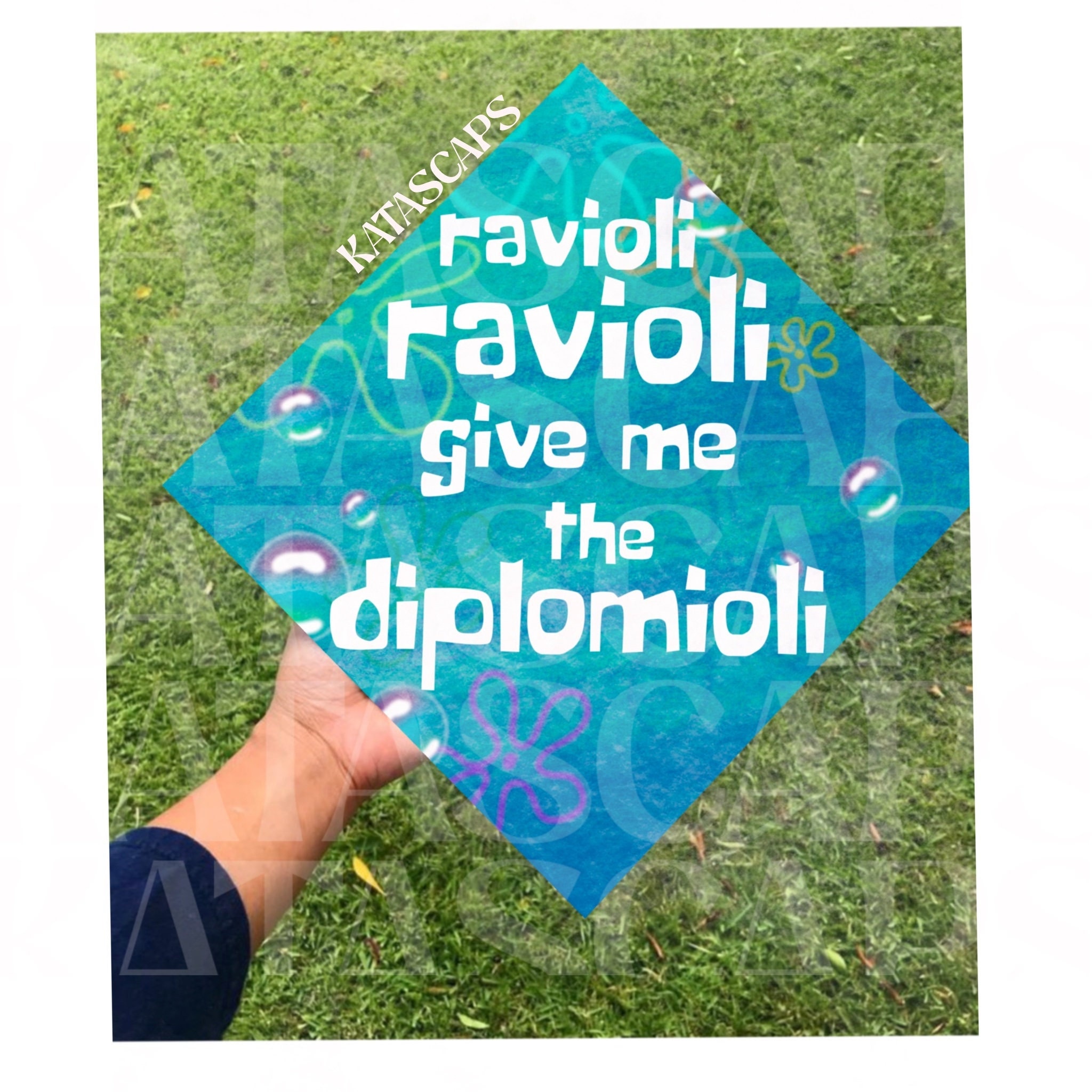 PRINT YOURSELF Spongebob Theme Graduation Cap - Etsy