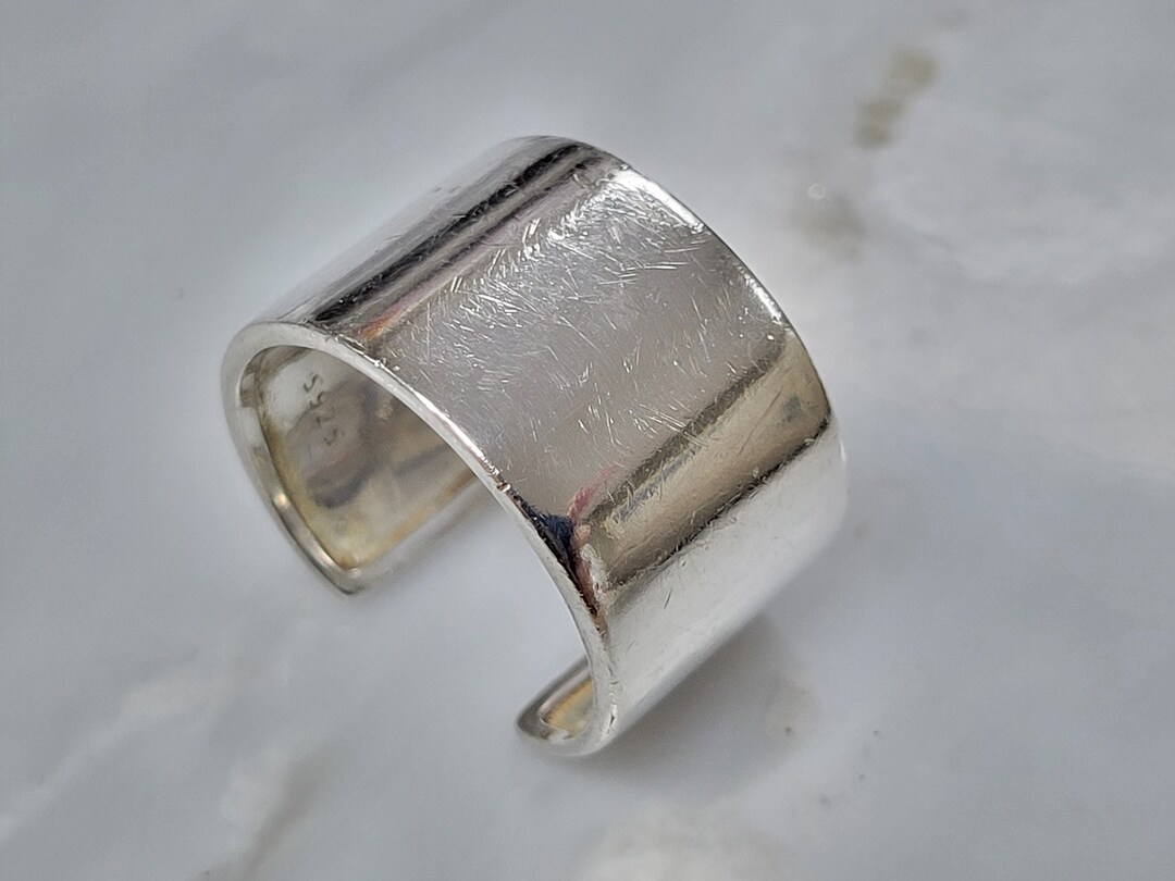 Sterling Silver Smooth Cuff Ring Size 8.25 L11 - Etsy