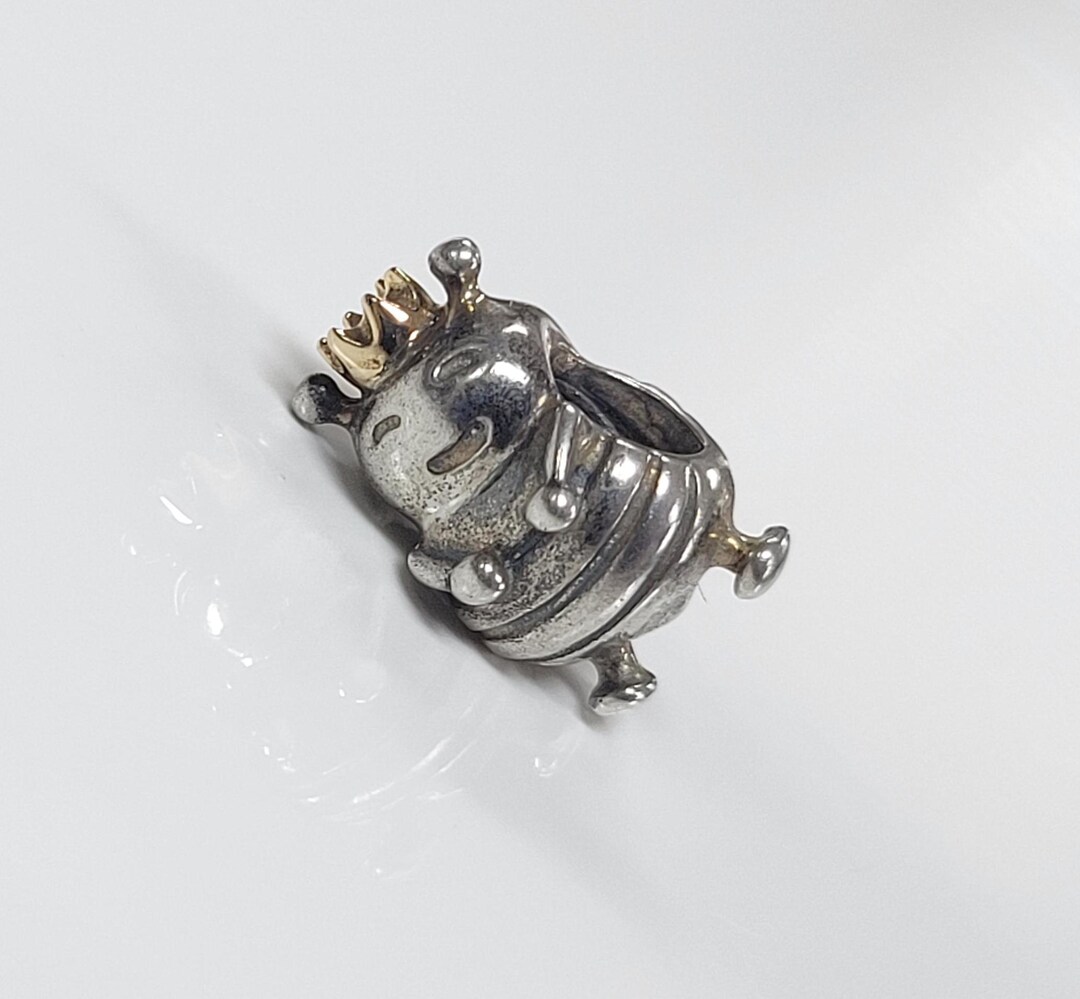 PANDORA Retired Sterling Silver 14k Gold Queen Bee Bead Charm - Etsy