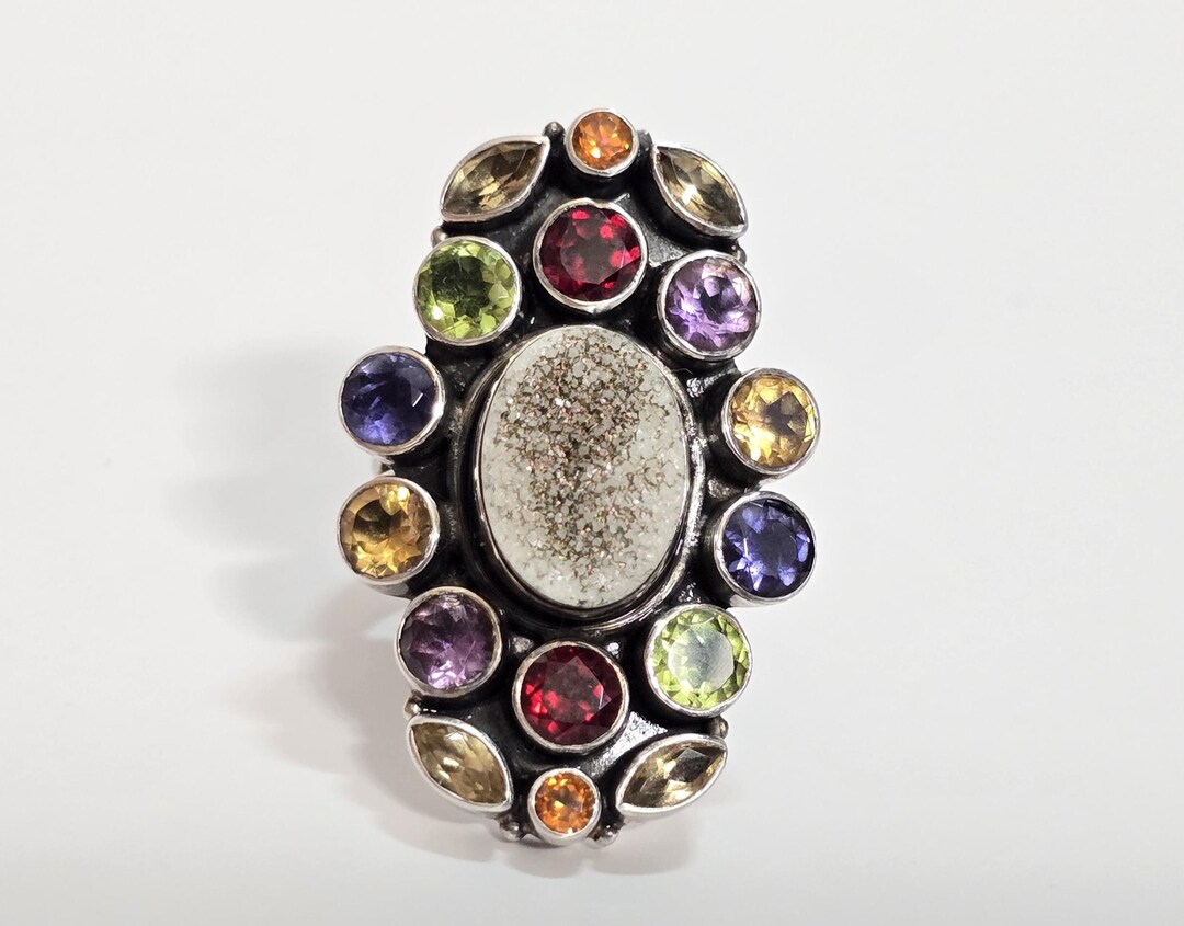 Limited Edition Nicky Butler Sterling Silver Druzy Multi Stone Ring ...