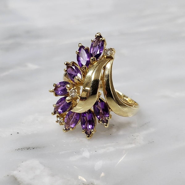 Lab Created Diamond Cocktail Ring - Etsy