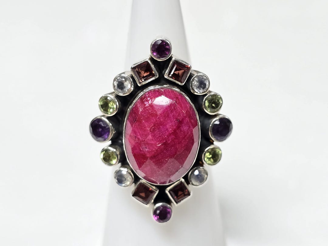 Nicky Butler Sterling Silver Ruby and Multi Stone Ring Size 6 - Etsy