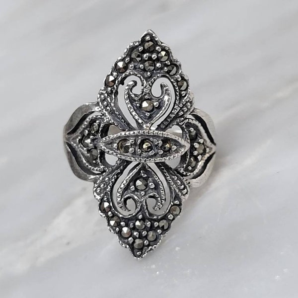 Ornate Silver Ring - Etsy
