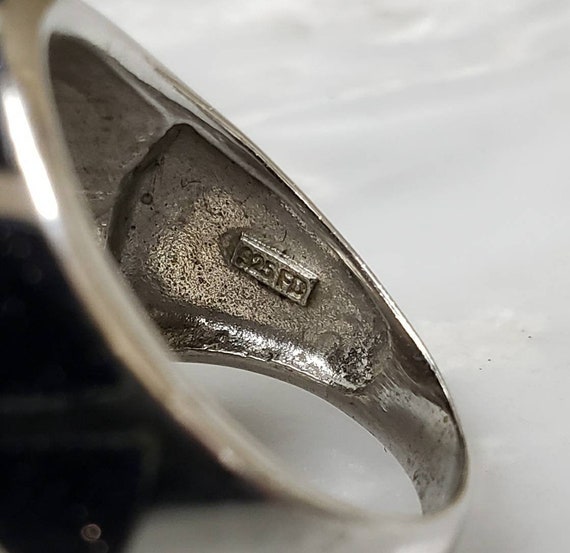 Vintage Sterling Silver 925 Blue Goldstone Statement … - Gem