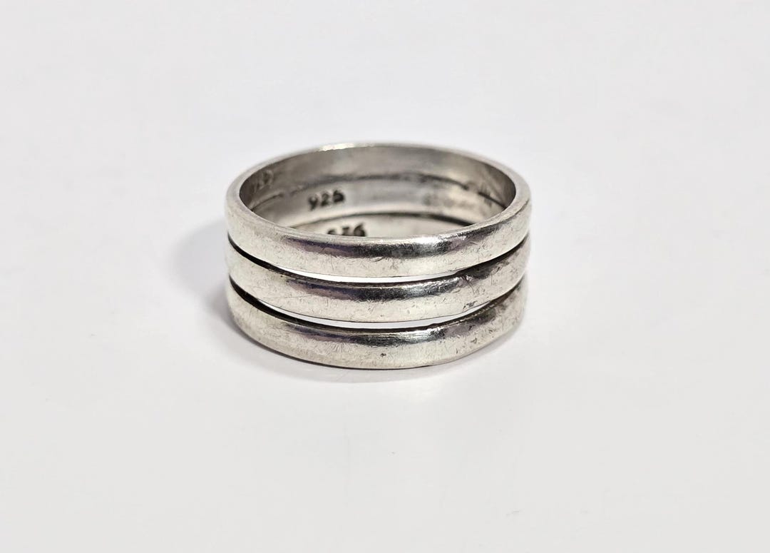 Vintage Sterling Silver Multi Band Ring Size 8 - Etsy