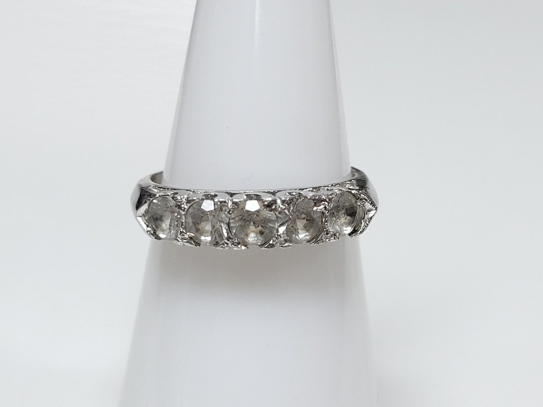 Vintage Uncas Sterling Silver Cubic Zirconia Band Ring Size 7 - Etsy