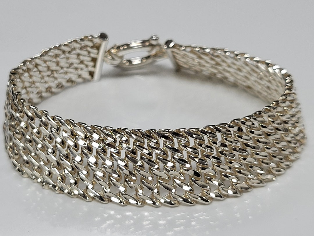 Atasay Kuyumculuk Sterling Silver Wide Chain Bracelet Turkey Size 8 in ...