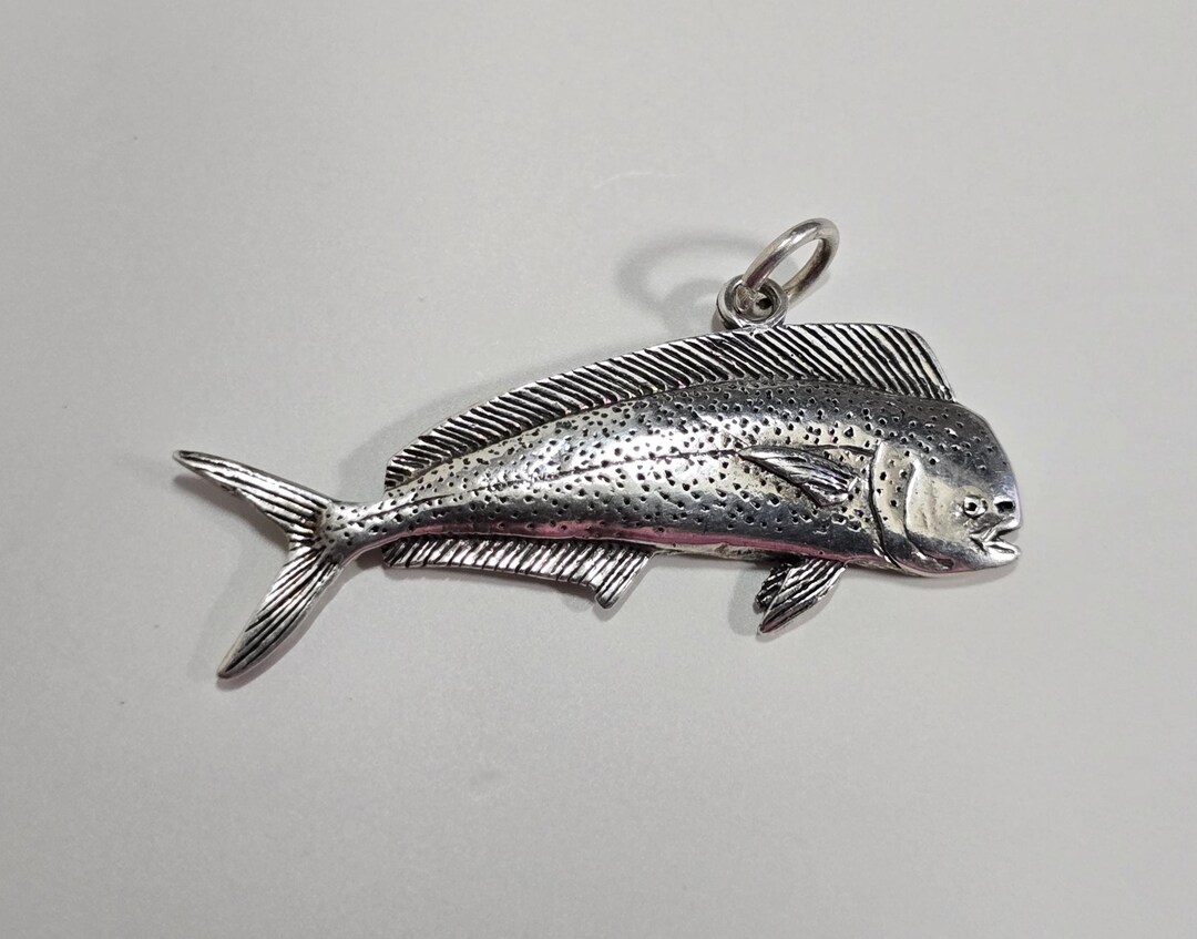 Vintage Sterling Silver Mahi Mahi Fish Pendant - Etsy