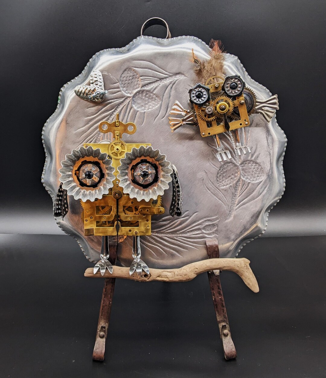 First Flight - Brass Clockwork Owls - Found Object Art - Assemblage Art ...