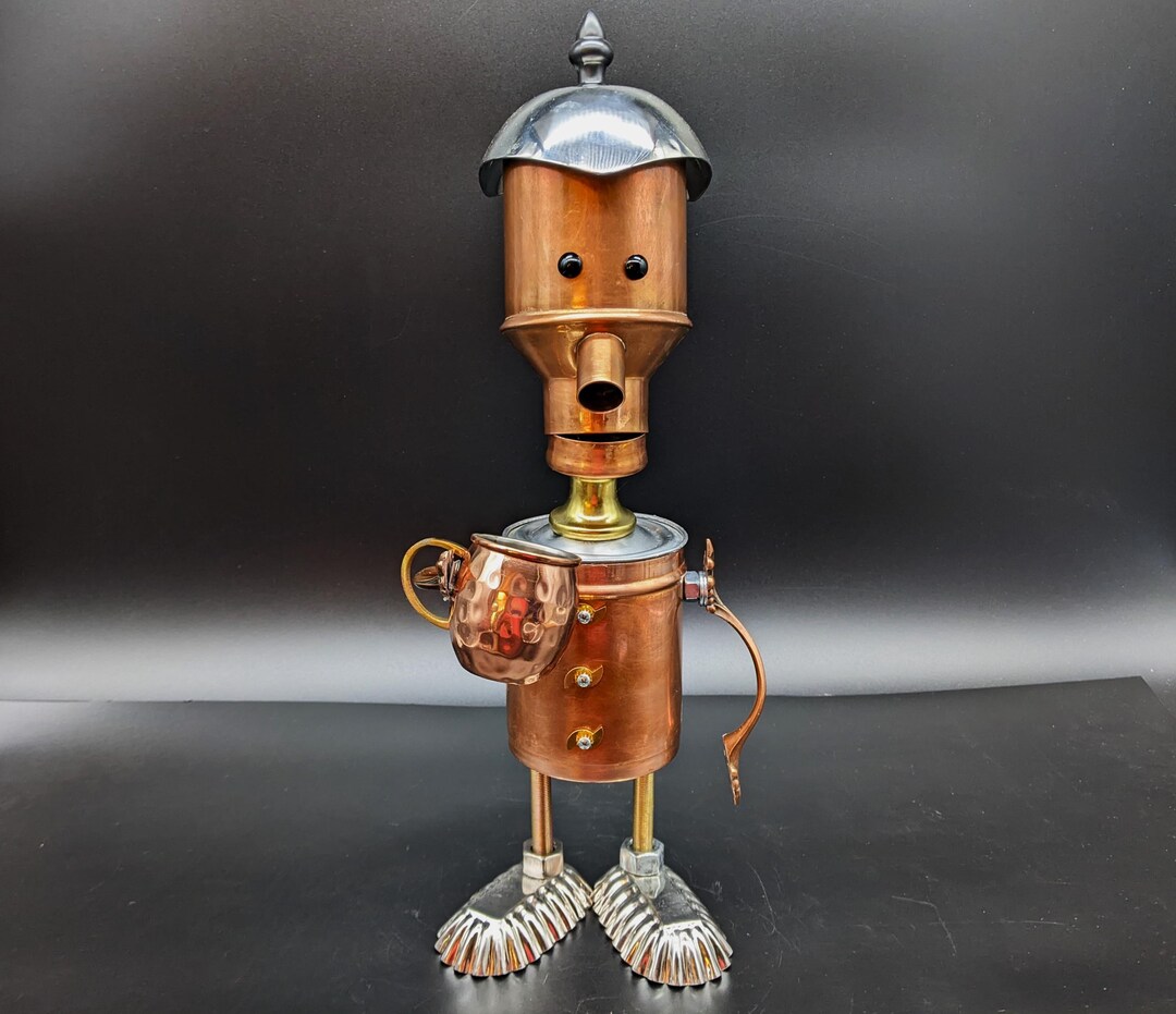 Copper Robot Sculpture Found Object Robot Art Moscow Mule up Cycled ...