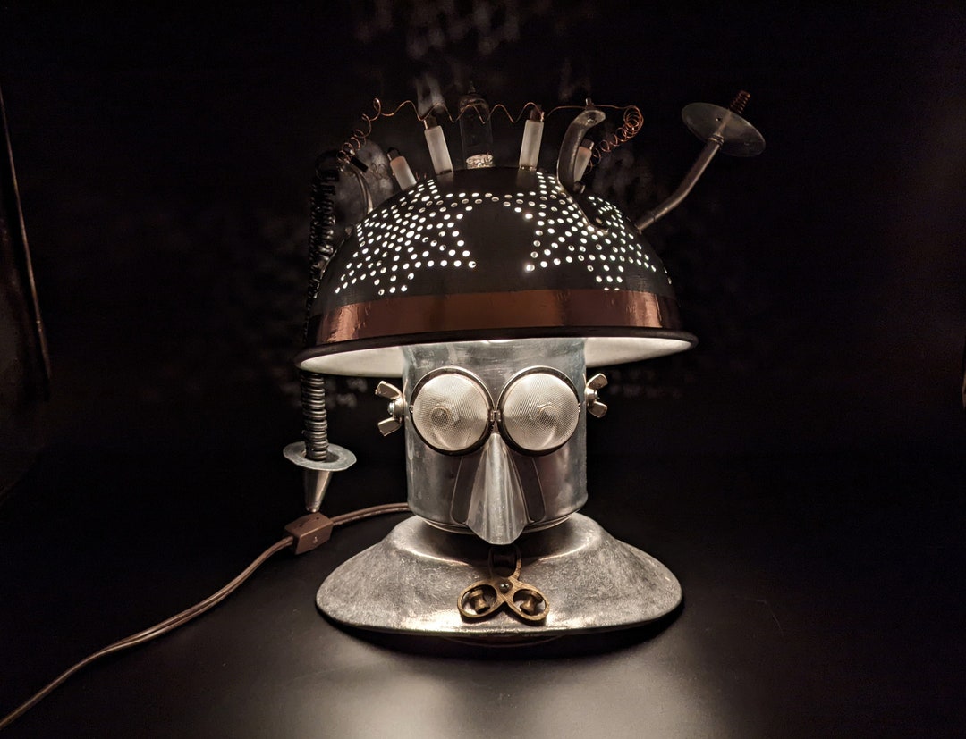 Robot With Alien Listening Device Helmet - Found Object Robot Art ...