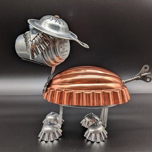 Found Object Dog Sculpture - Assemblage Art Dog - Upcycled Recycled Art ...