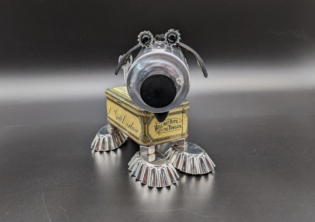 Tobacco Tin Dog Found Object Dog Assemblage Art Sculpture - Etsy