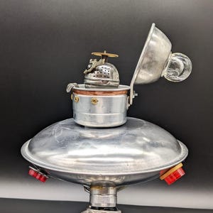 Alien Flying Saucer With Abductees Lamp - Found Object Art - Assemblage ...