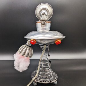 Alien Flying Saucer With Abductees Lamp - Found Object Art - Assemblage ...