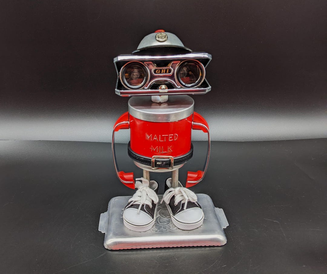 Binocular Head Robot Found Object Art Assemblage Sculpture Robot in ...