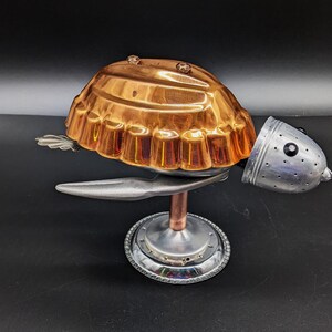Copper Turtle on Stand - Found Object Art - Assemblage up Cycled ...