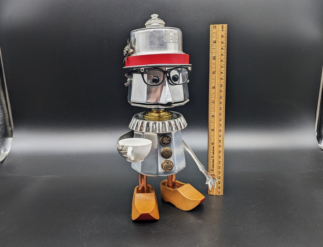 Espresso Pot Robot Coffee Bot Found Object Robot Assemblage Art ...