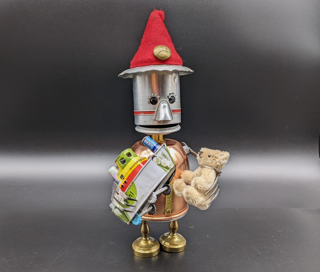 Santa Elf Robot Found Object Robot Art Assemblage Art - Etsy