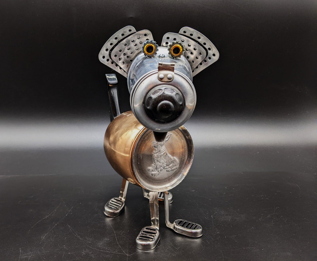 Copper Mug Dog Sculpture Found Object Art Dog Lover Gift Upcycled ...