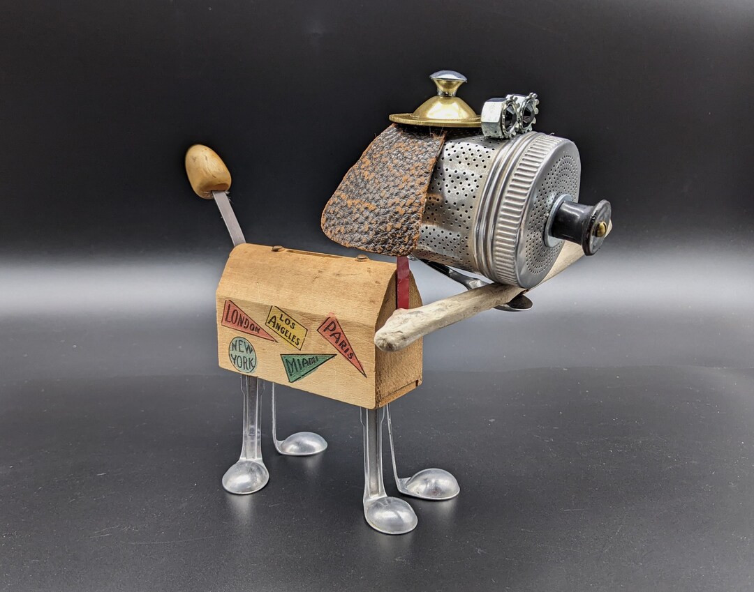 Found Object Dog Sculpture Assemblage Art Dog Upcycled Recycled Vintage ...
