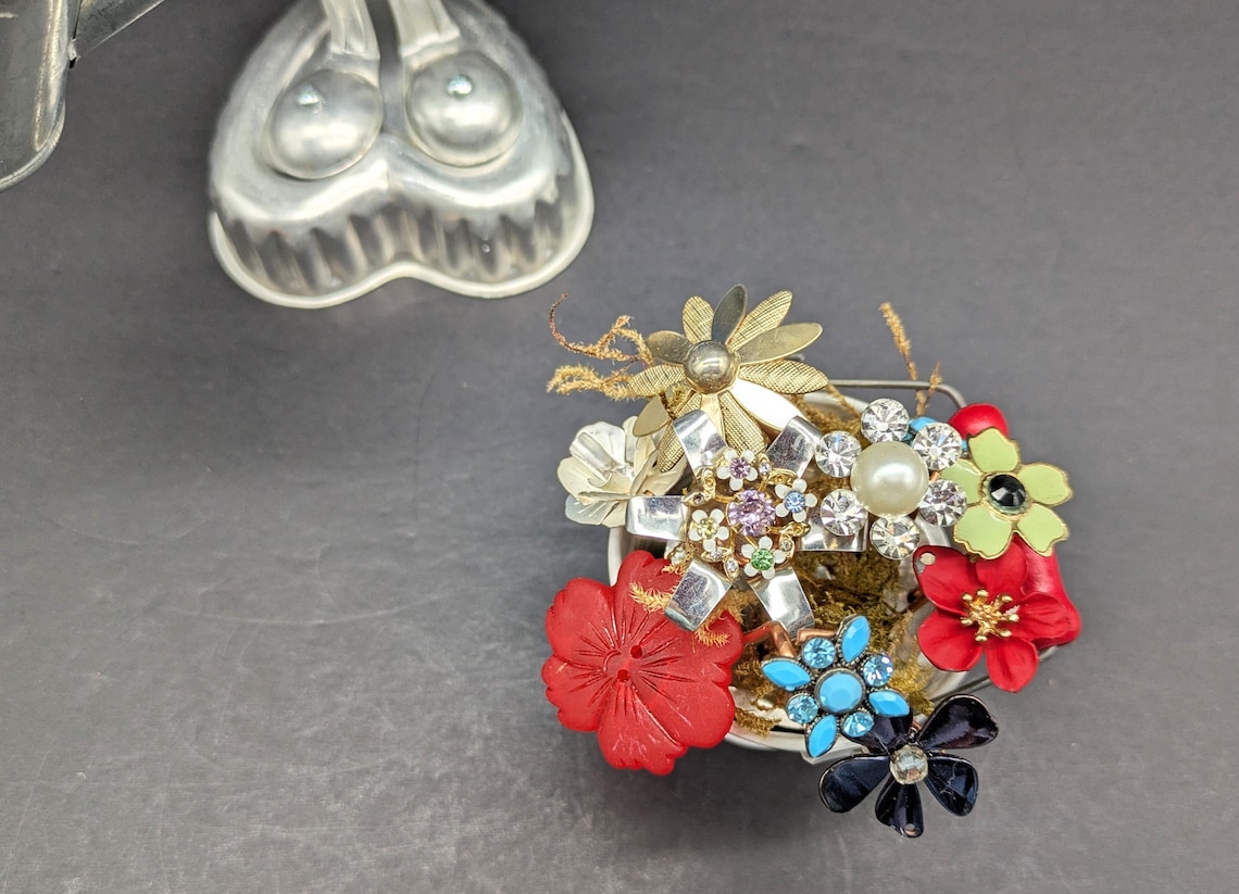 Gardener With Flowers Robot Sculpture: Found Object Art Assemblage ...