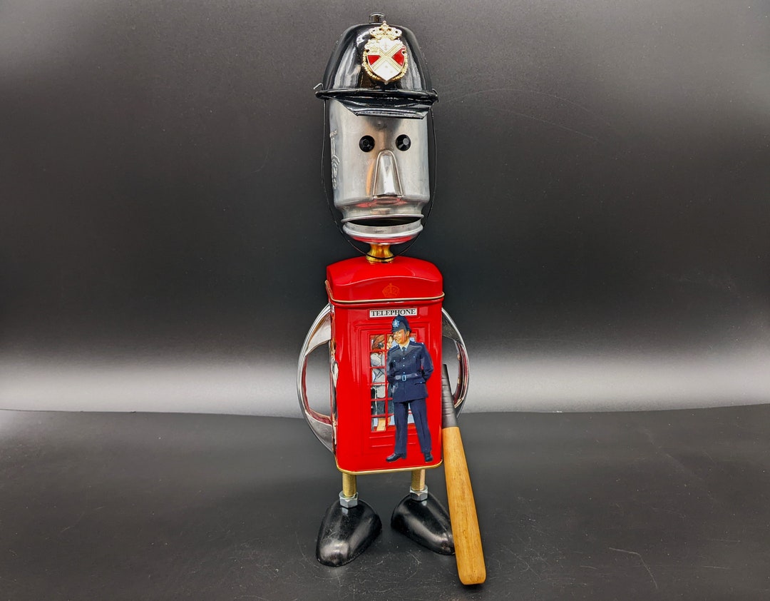 British Bobby Sculpture - Found Object Robot - Assemblage Art ...