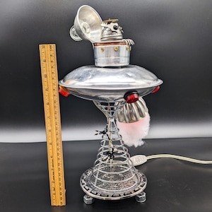 Alien Flying Saucer With Abductees Lamp Found Object Art Assemblage ...
