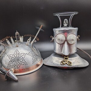 Robot With Alien Listening Device Helmet Found Object Robot Art ...