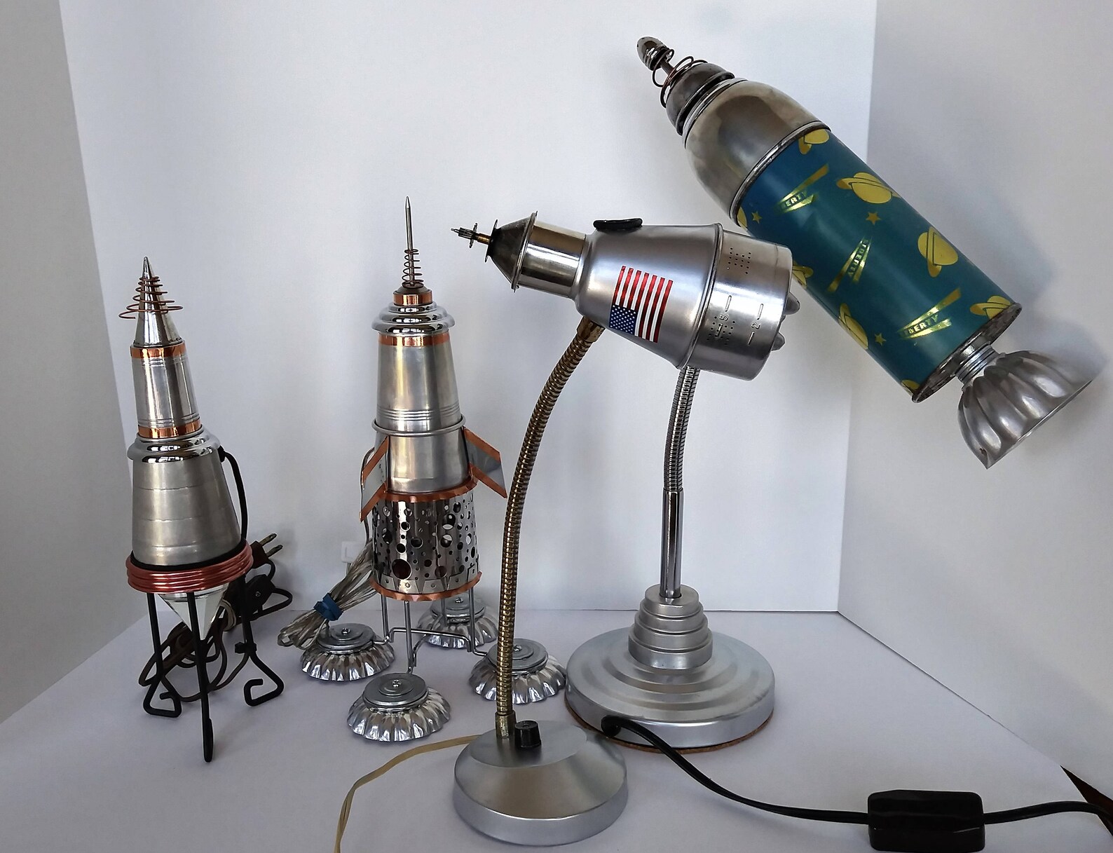 Rocket Lamp Steampunk Lighting Found object Assemblage | Etsy