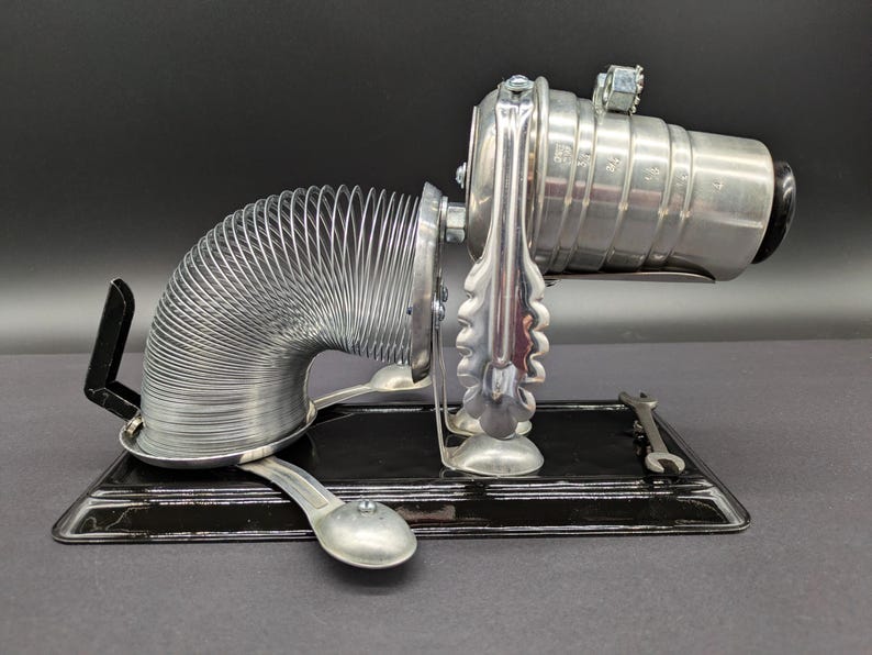 Slinky Dog Sculpture - Found Object Robot Art - Assemblage Sculpture ...