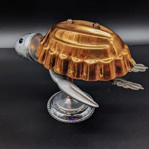 Copper Turtle on Stand - Found Object Art - Assemblage up Cycled ...