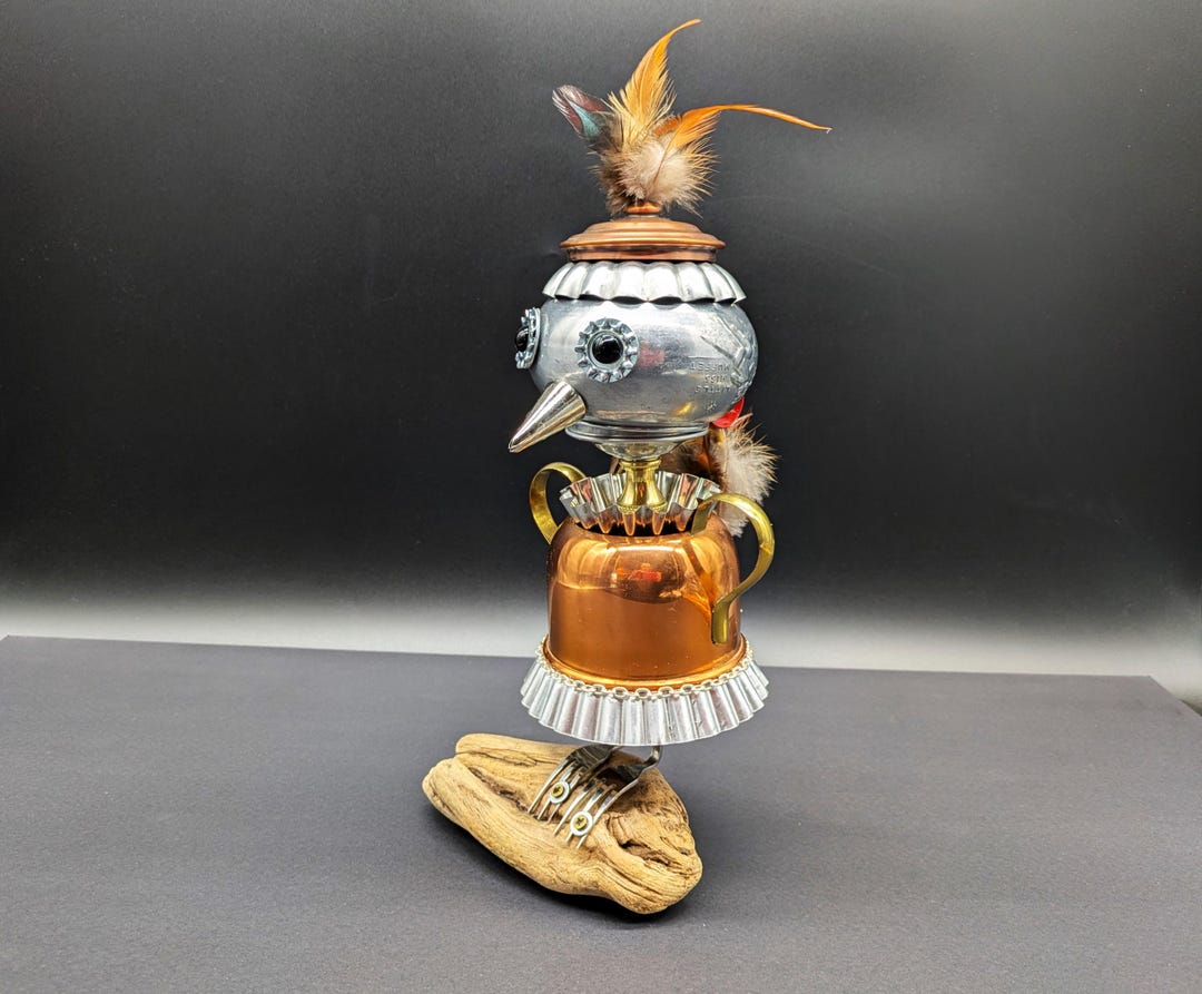 Found Object Bird Sculpture - Assemblage Art Bird - Bird Lover Gift ...
