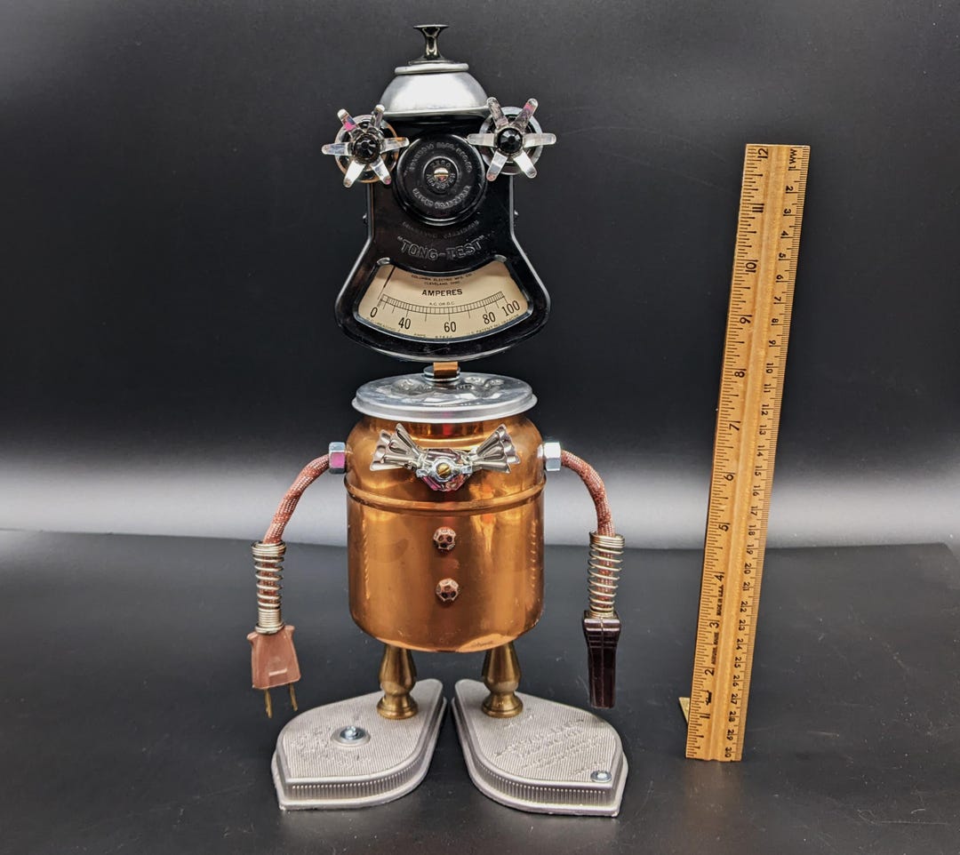 Meter Head Found Object Robot Sculpture - Assemblage Art - Upcycled ...