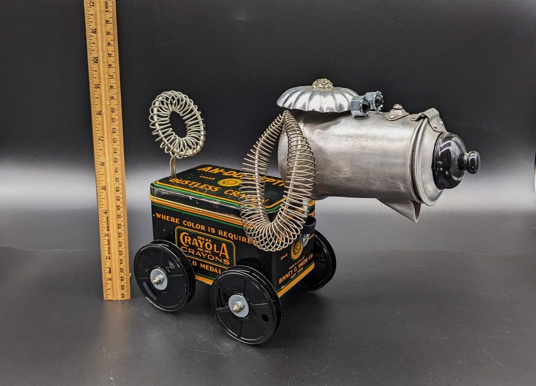 Dog on Wheels Sculpture Assemblage Art Upcycled Repurposed - Etsy