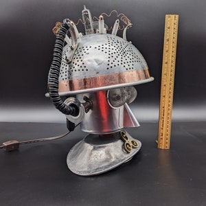 Robot With Alien Listening Device Helmet - Found Object Robot Art ...