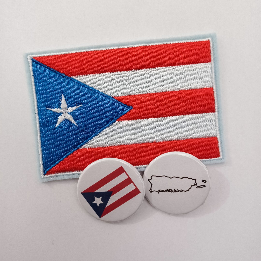 Puerto Rico Flag Bundle, Pin and Iron-on Patch - Etsy