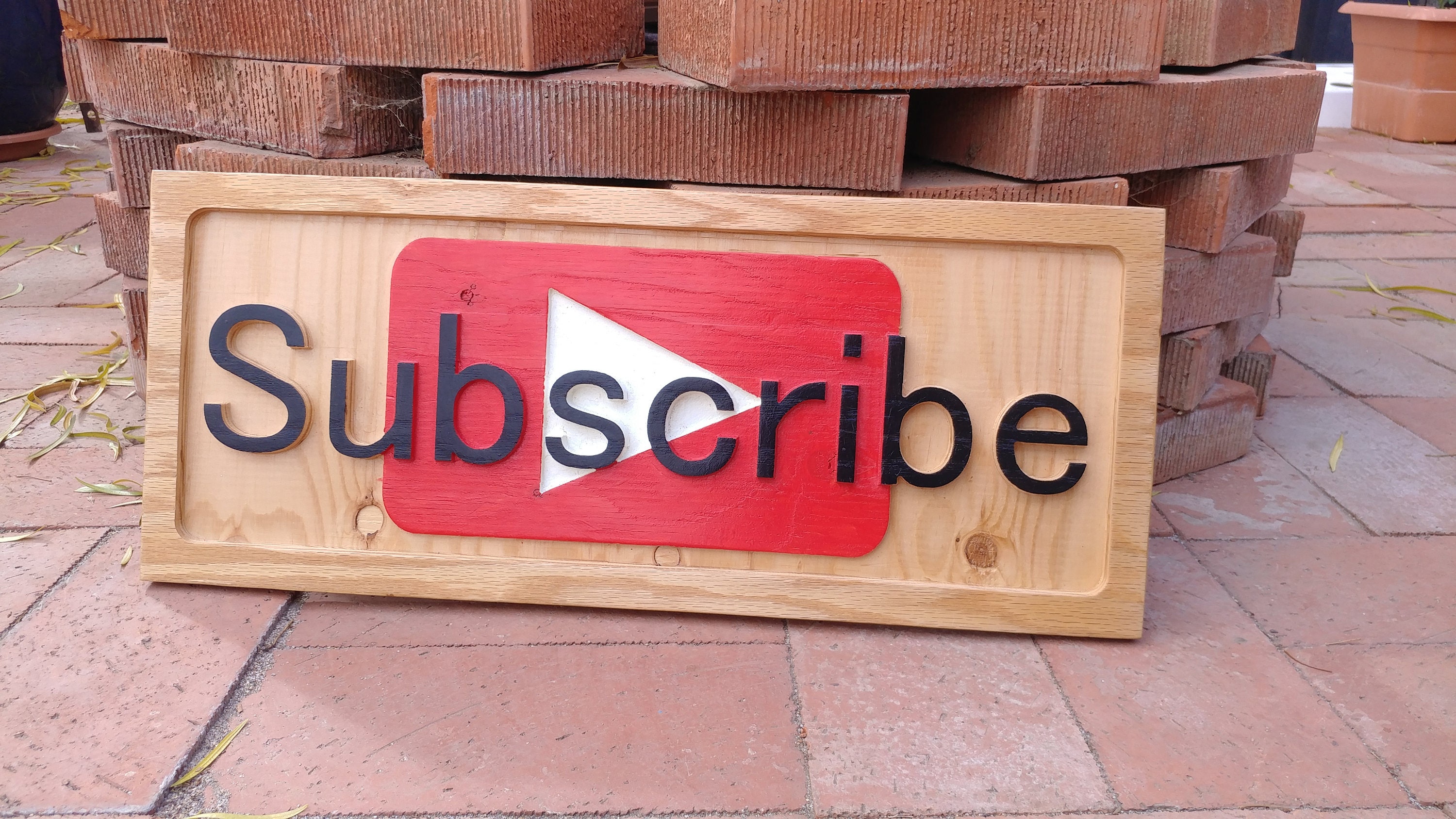 YouTube Subscribe Sign Wood Subscribe Button Wood YouTube | Etsy