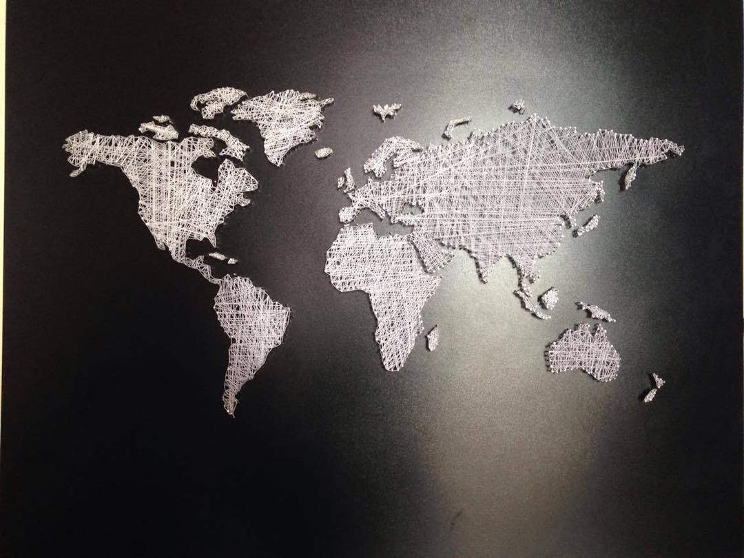 World Map String Art - Etsy