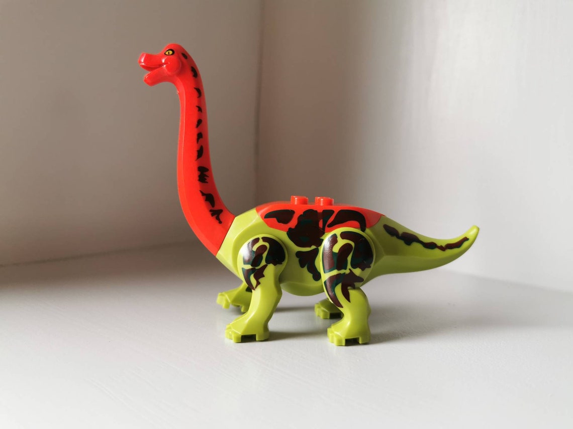 Brontosaurus dinosaur minifigure/ compatible with lego/ | Etsy